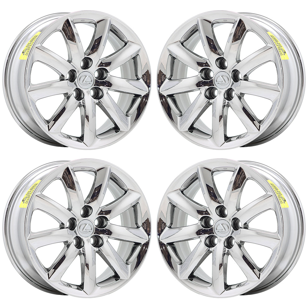 18" Lexus LS460 LS600HL Bright Chrome wheels rims Factory OEM set 7419 ...