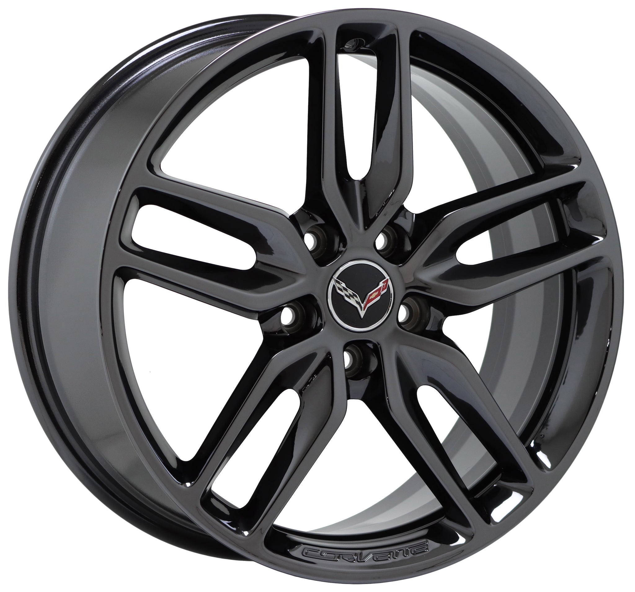19x8.5 20x10" Corvette C7 Z51 Black Chrome wheels rims Factory OEM set ...