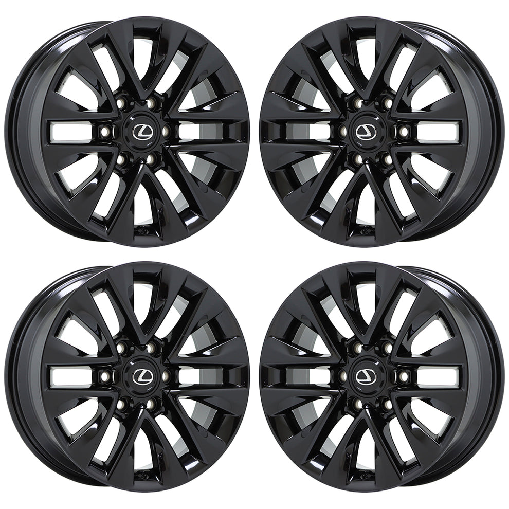18" Lexus GX460 Gloss Black Wheels Rims Factory OEM Set 74297 EXCHANGE ...