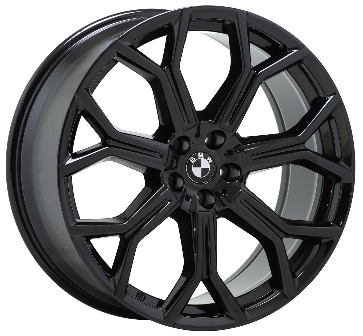 EXCHANGE 21x9.5 BMW X5 X7 Gloss Black wheels rims Factory OEM set 4 86 ...