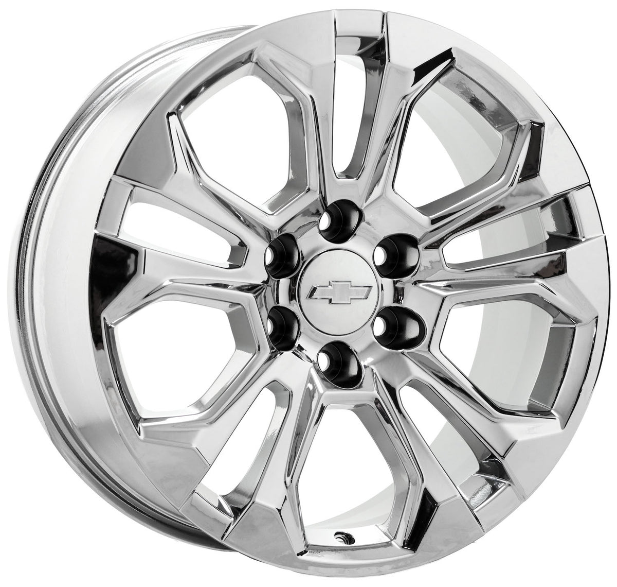 20" Chevy Silverado 1500 Bright Chrome wheels rims Factory set 14090 E ...