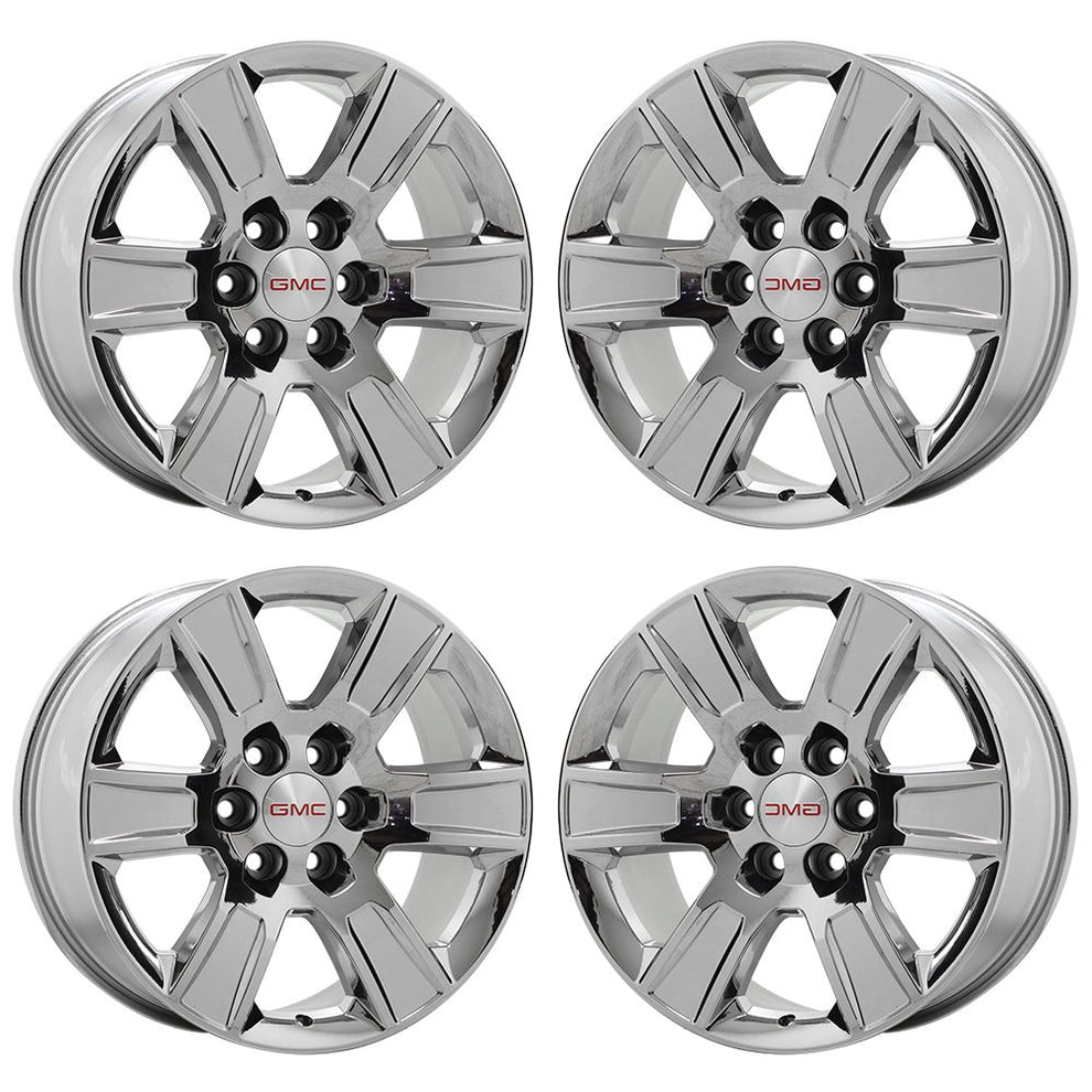 20" GMC Sierra 1500 Bright Chrome wheels rims Factory OEM set 5650 EXC ...