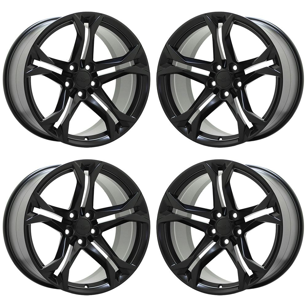 20" Chevrolet Camaro ZL1 Satin Black Wheels Rims Factory OEM 5775 5776 ...