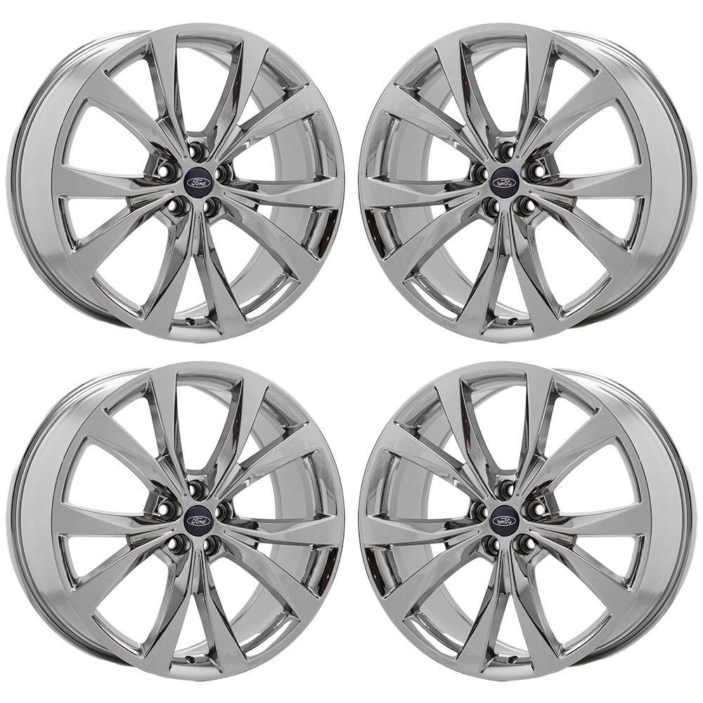 21" Ford Edge MKX Chrome Wheels Factory OEM Set 2015 2016 2017 2018 10 ...