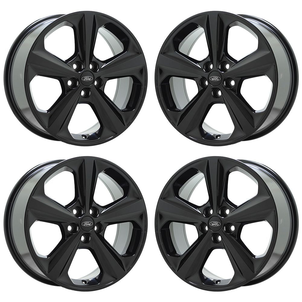 18" Ford Edge Lincoln MKX Gloss Black Wheels Rims Factory OEM Set 1004 ...