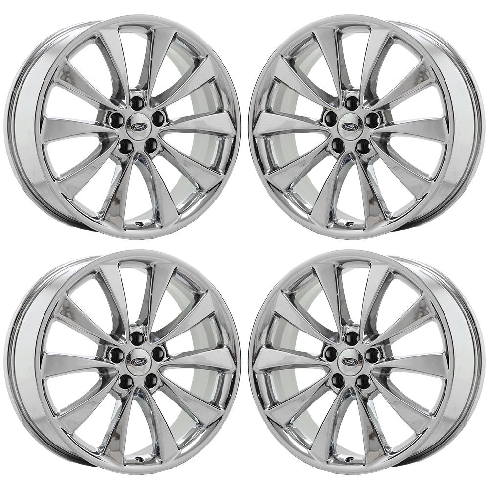 20" Lincoln MKS MKT Bright Chrome wheels rims Factory OEM set 3824 EXC ...