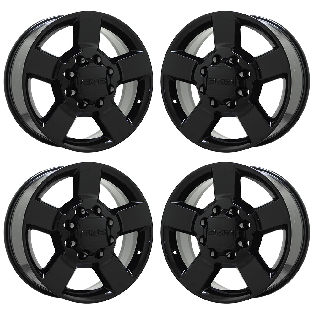 20" GMC Sierra 2500 3500 Gloss Black wheels rims Factory OEM set 5771 ...