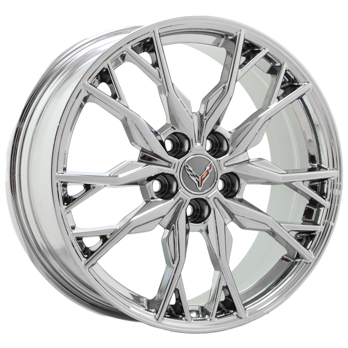 19" 20" Corvette C8 PVD Chrome wheels rims Factory OEM set 8057 8058 E ...