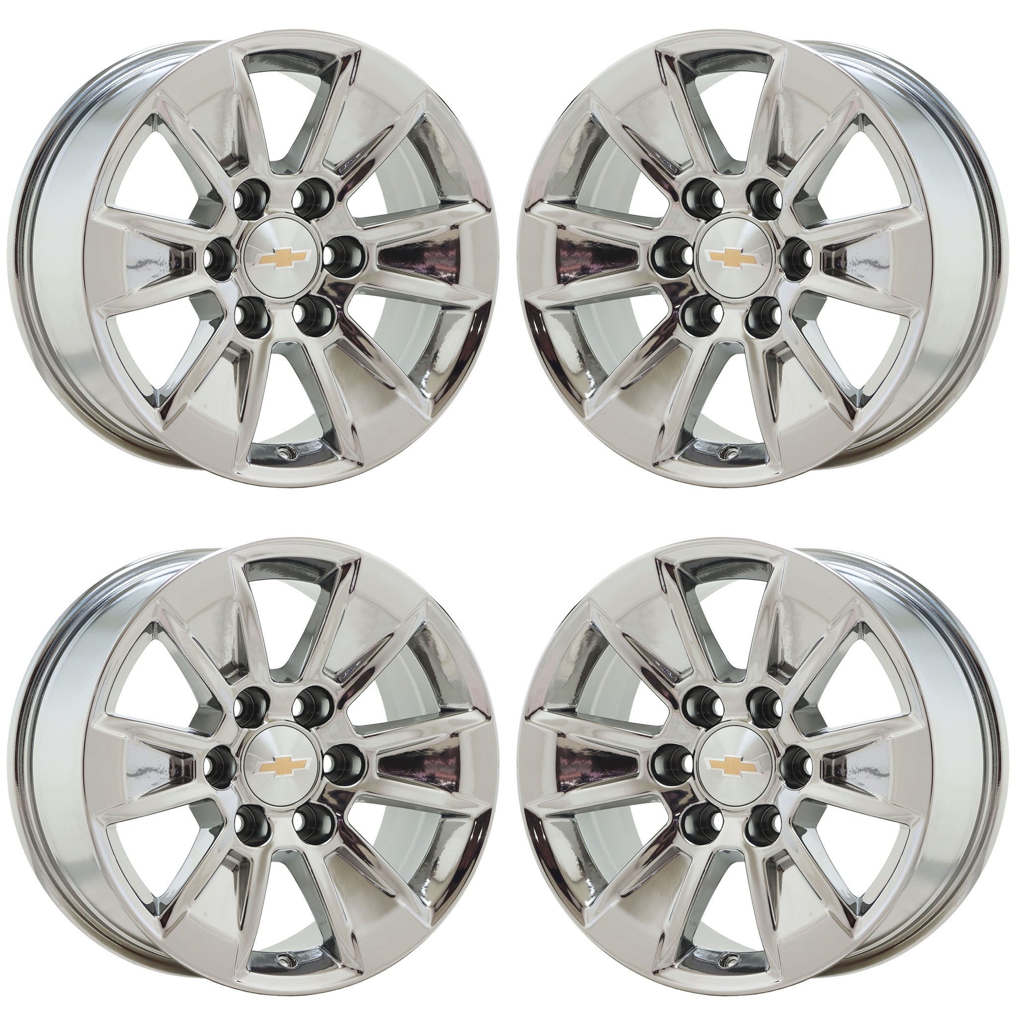 17" Chevrolet Silverado / Sierra Truck Bright Chrome wheels rims Facto ...