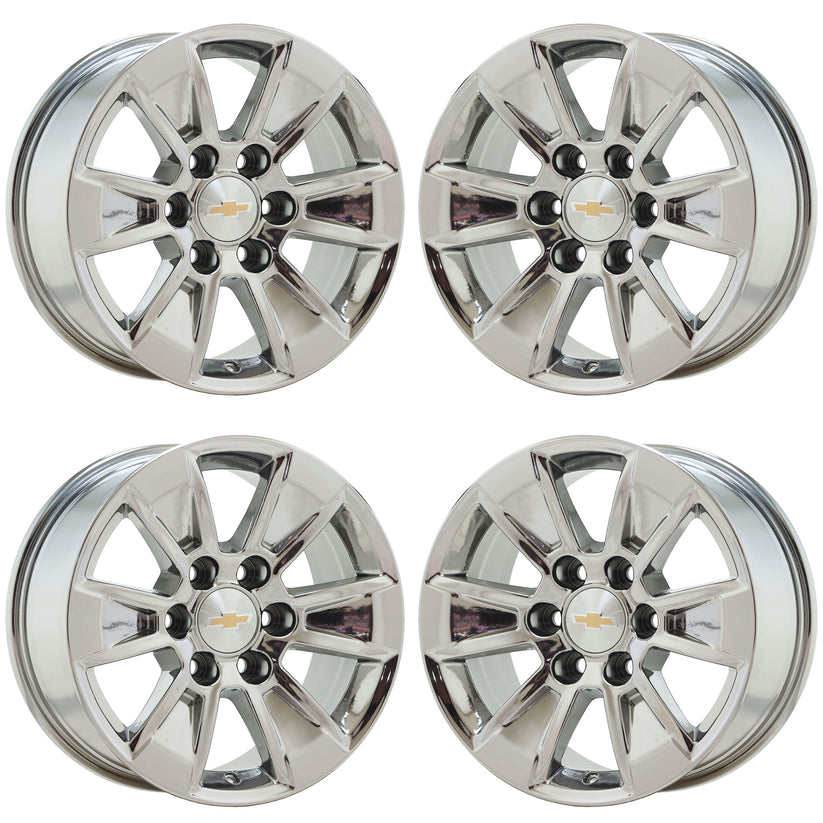 17" Chevrolet Silverado / Sierra Truck Bright Chrome wheels rims Facto ...
