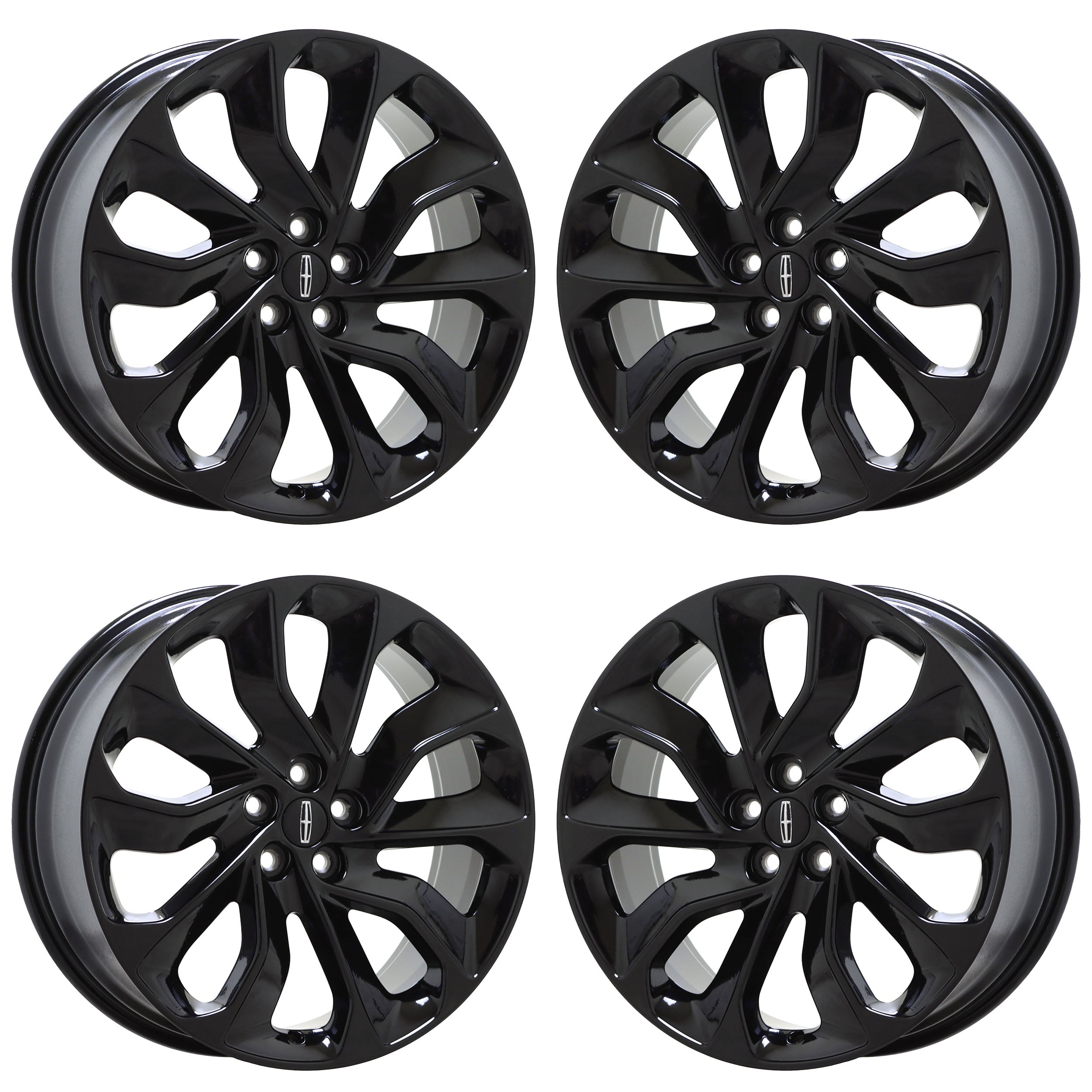 20" Lincoln Nautilus Gloss Black wheels rims Factory OEM set 10493 EXC ...