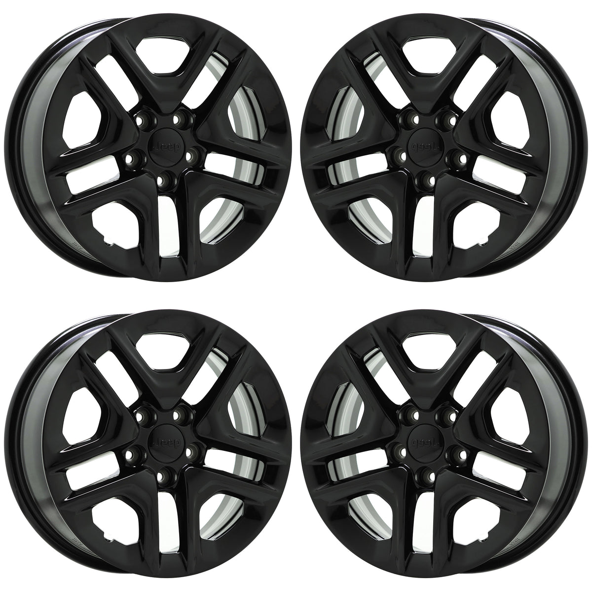 16" Jeep Compass Renegade Gloss Black wheels rims Factory OEM set 9185 ...