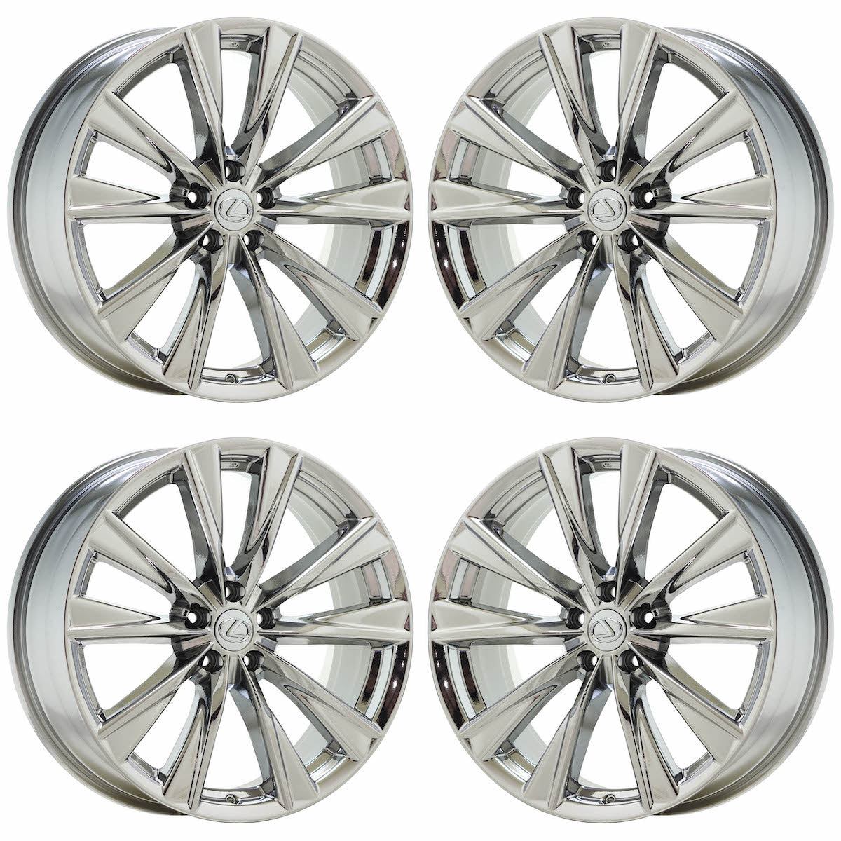 21" Lexus RX350 RX500h PVD Chrome wheels rims Factory OEM set 74421 EX ...